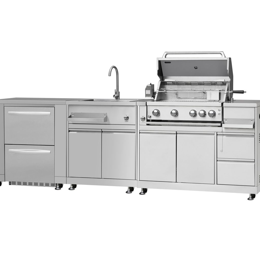Full Set Commercial Outdoor Kitchen Cabinet BBQ with 4 Burners ...